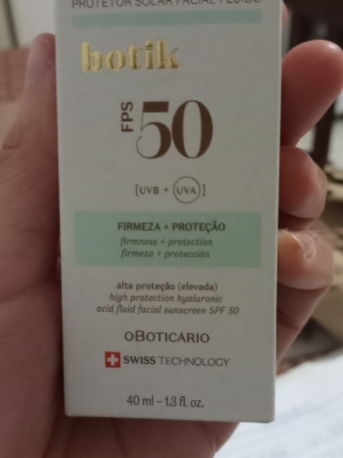 Protetor Solar Facial Fluido FPS 50 Botik Ácido Hialurônico 40ml | O ...