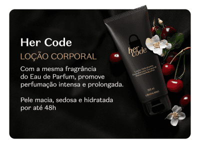 Her Code: Eau de Parfum Feminino Her Code | O Cadeado do Boticário!