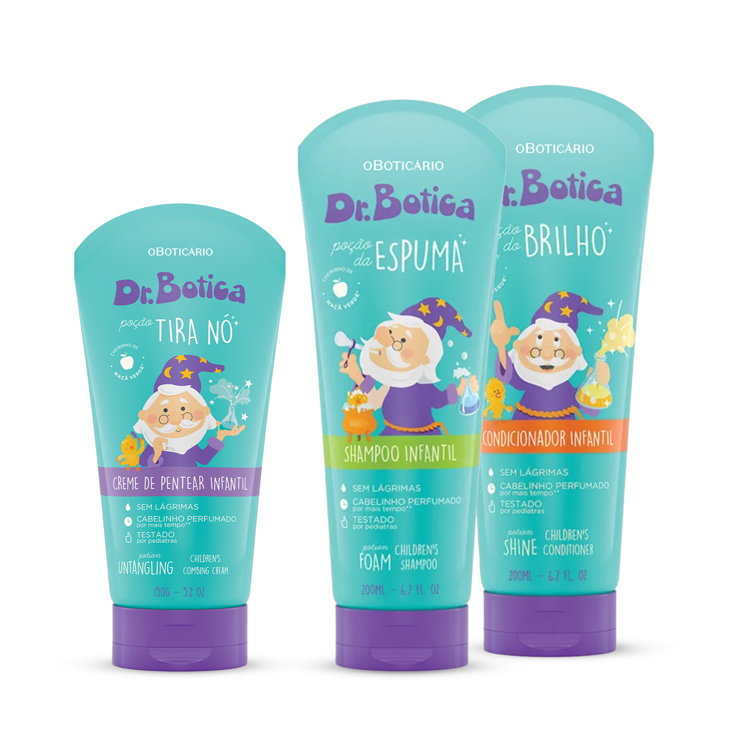 Combo Dr. Botica: Shampoo 200ml + Condicionador 200ml + Creme Para ...