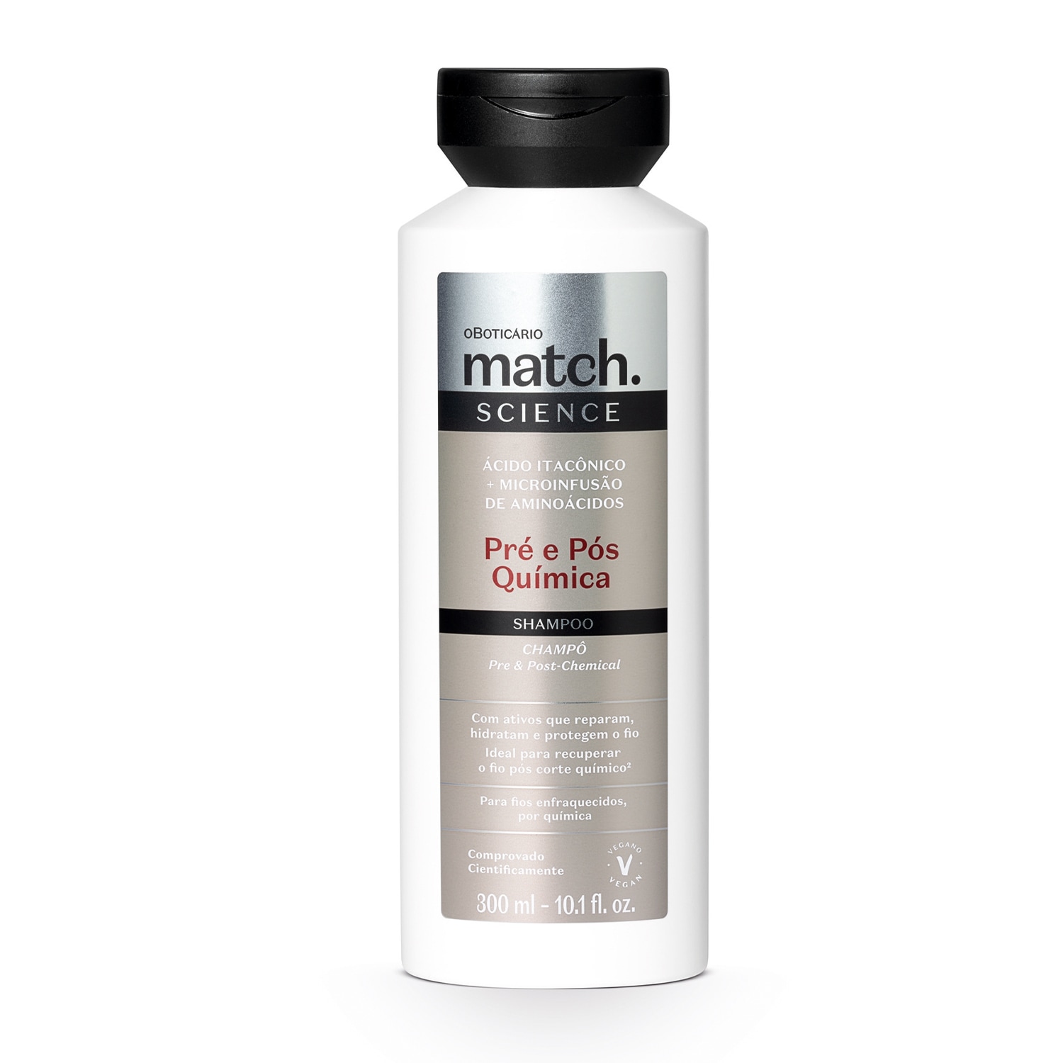 Shampoo Match Science Pré e Pós-Química 300ml | O Boticário