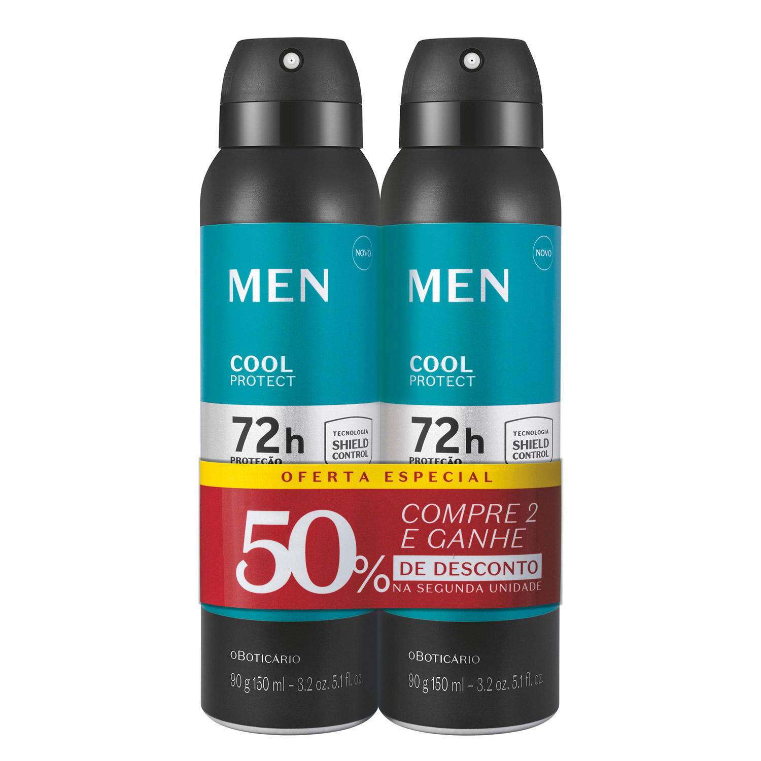 Kit Desodorante Antitranspirante Aerosol Men Cool Protect 2x90g/150ml ...