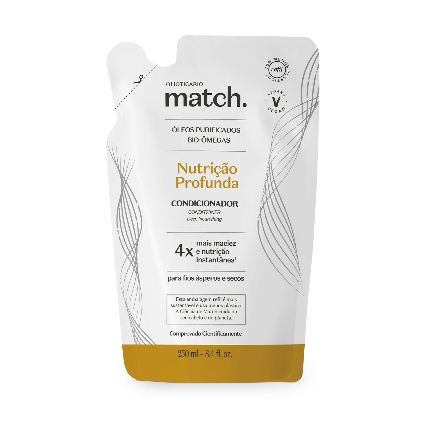 Refil Condicionador Match Nutrição Profunda 250ml | O Boticário