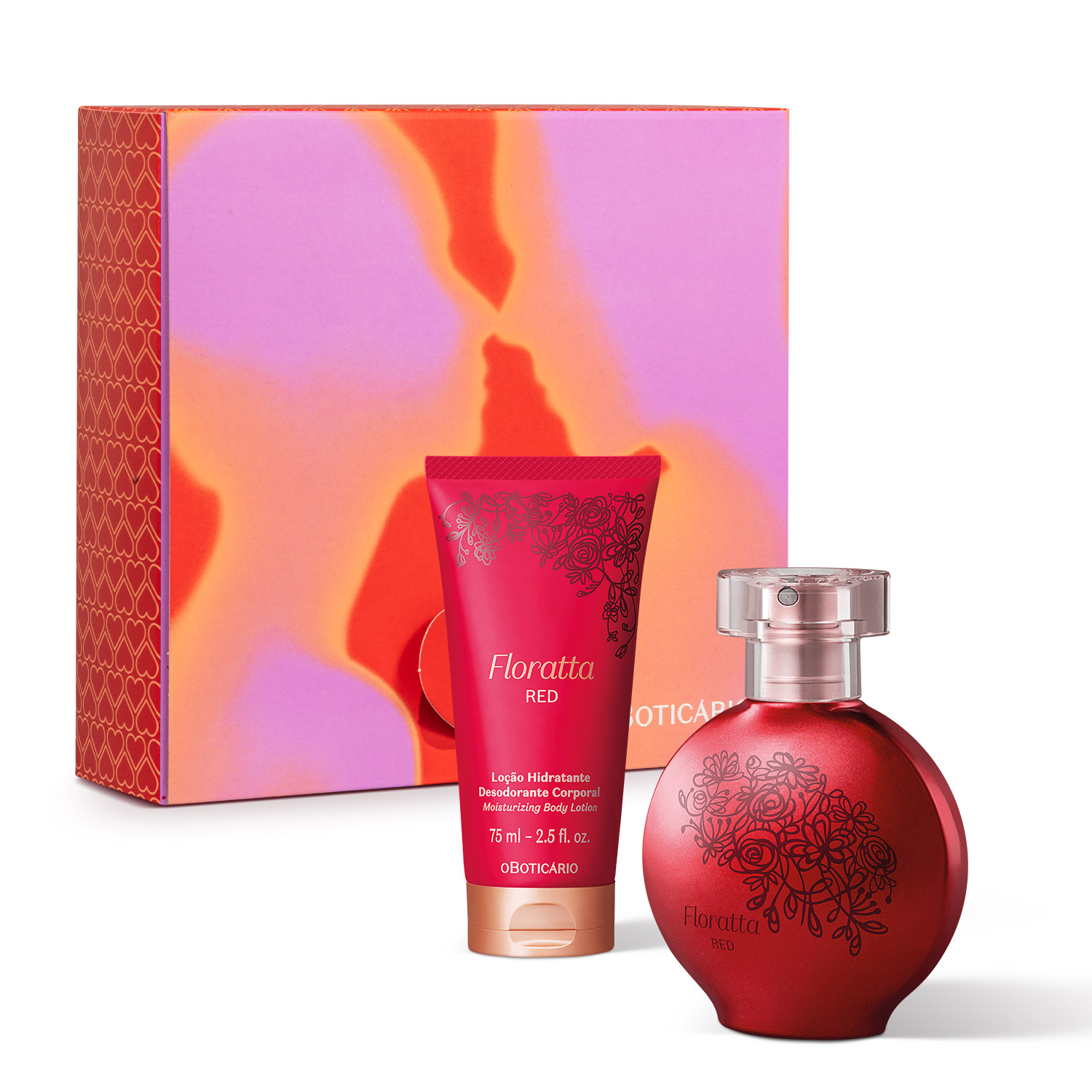 Kit Presente Floratta Red: Desodorante Colônia 75ml + Loção Hidratante ...