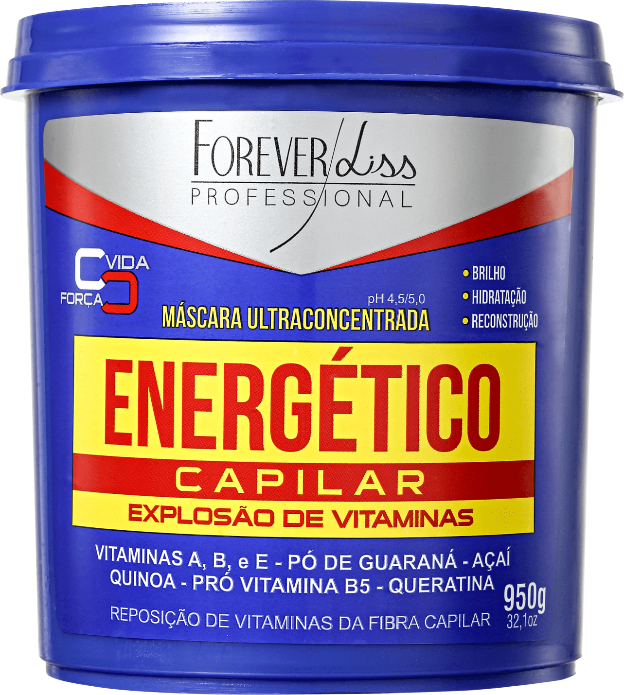 Máscara Forever Liss Energético Capilar 950g | Beleza na Web