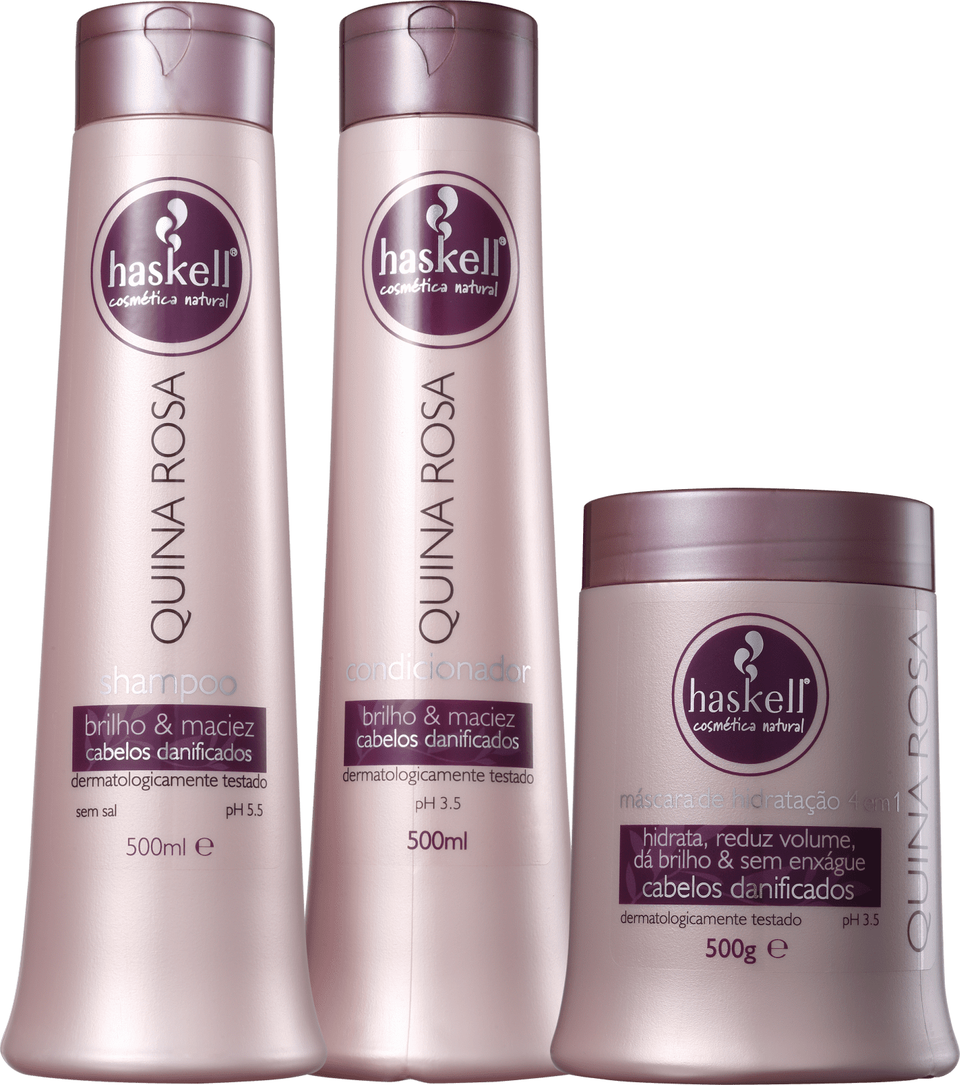 Kit Haskell Quina Rosa Tratamento Brilho e Maciez | Beleza na Web