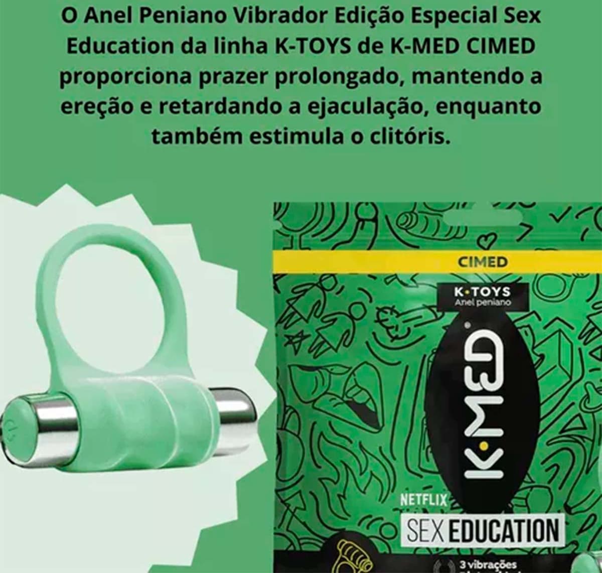 Kit c/2 und K-Toys Anel Peniano Sex Education