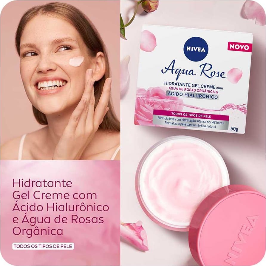 Hidratante Gel Creme Nivea Aqua Rose Facial | Beleza na Web