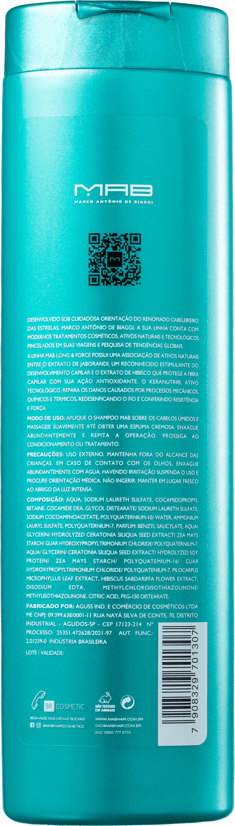 Shampoo MAB Marco Antônio de Biaggi Long & Force | Beleza Na Web PRO Pro