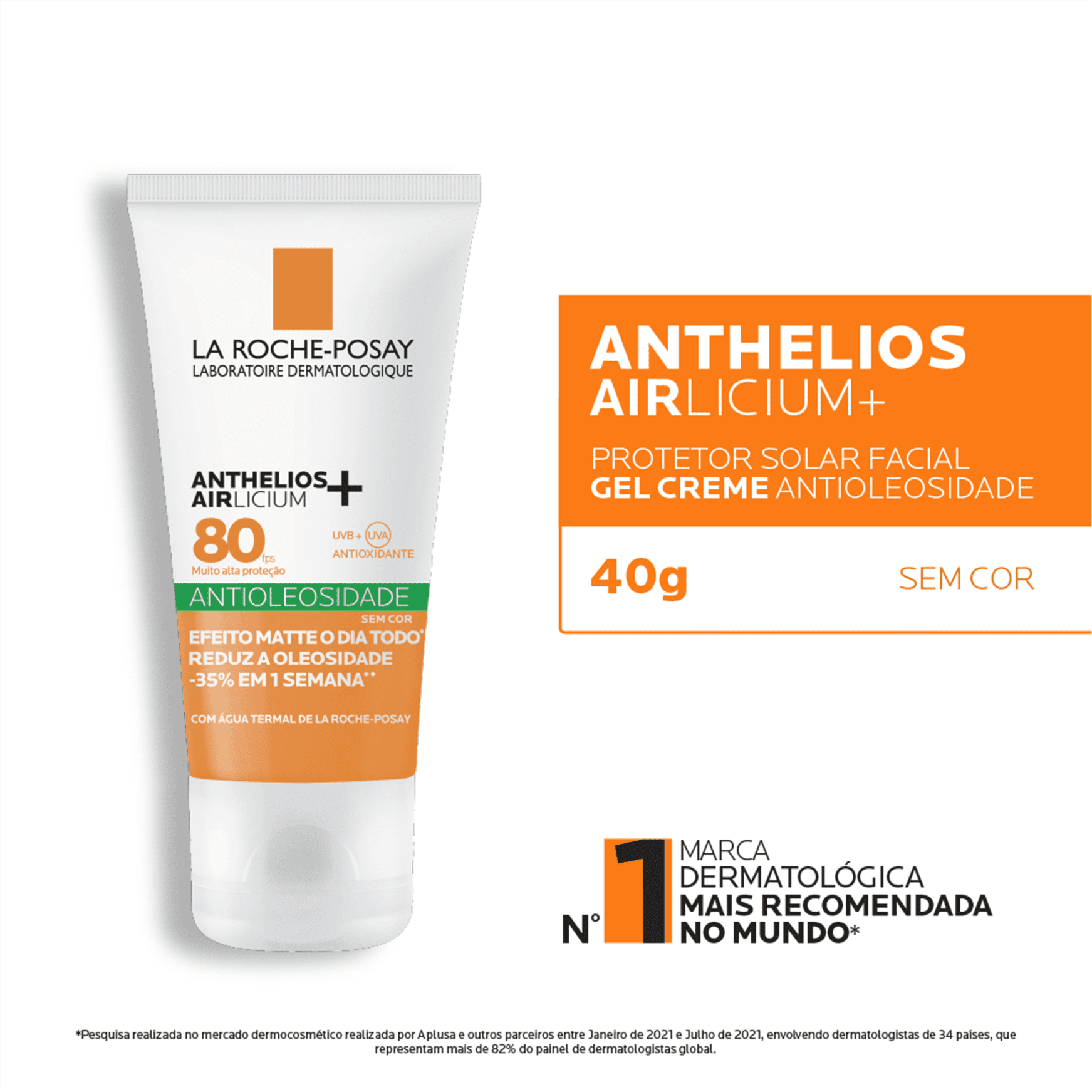 Protetor Solar Facial La Roche-Posay Anthelios Airlicium FPS 80 ...