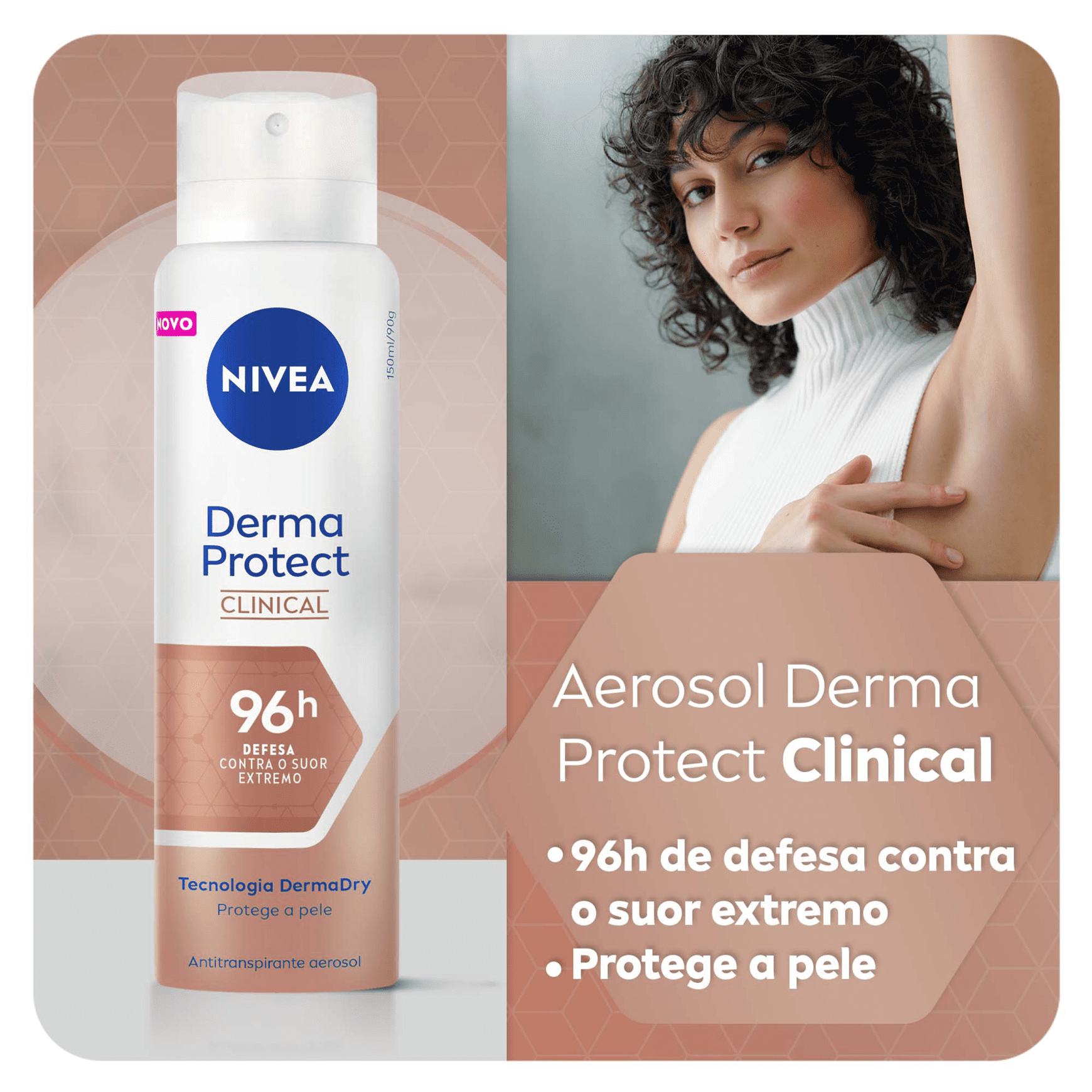 Desodorante Antitranspirante Aerossol Feminino NIVEA Derma Clinical ...
