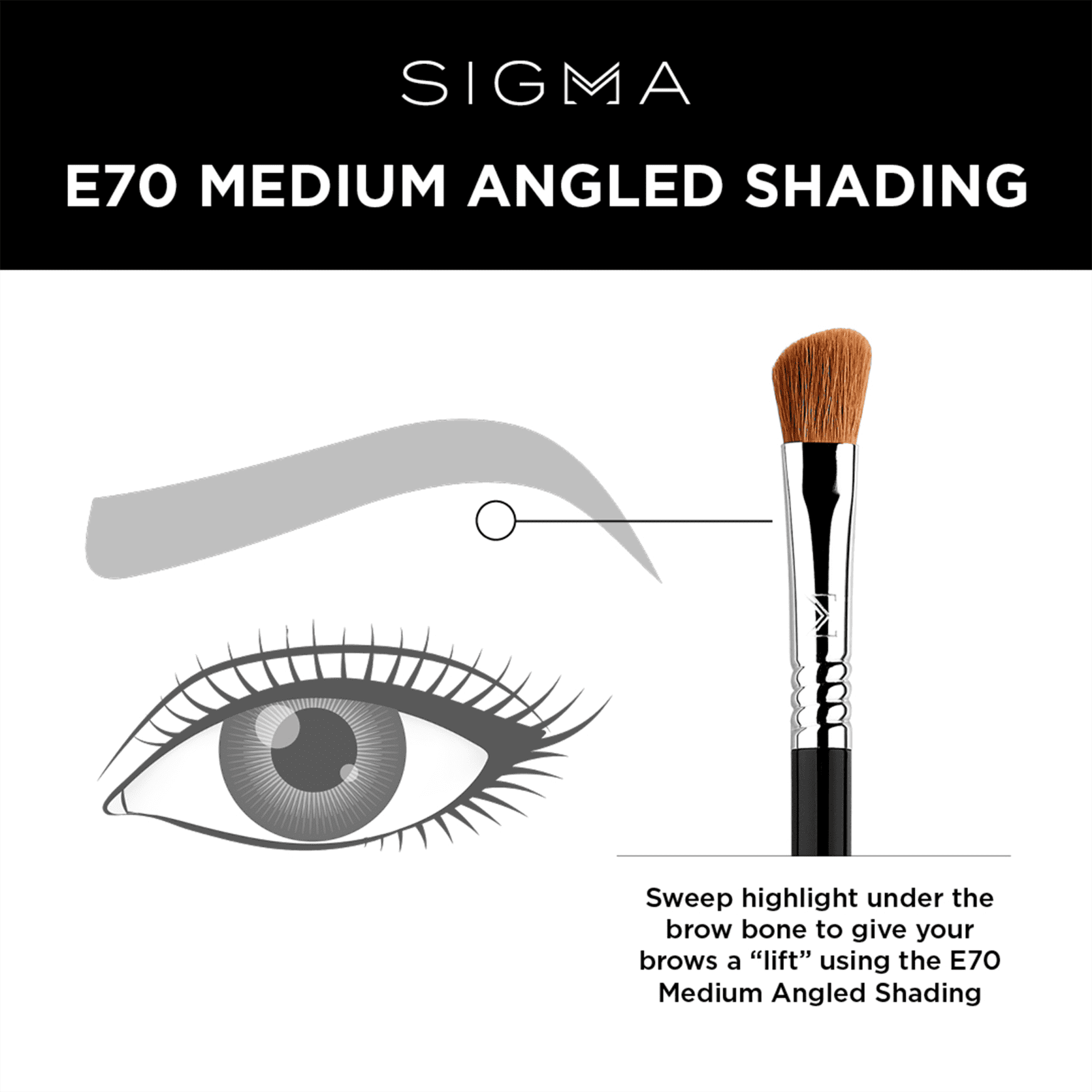 Sigma Beauty E70 Medium Angled Shading Pincel para Sombra | Beleza Na Web PRO Pro