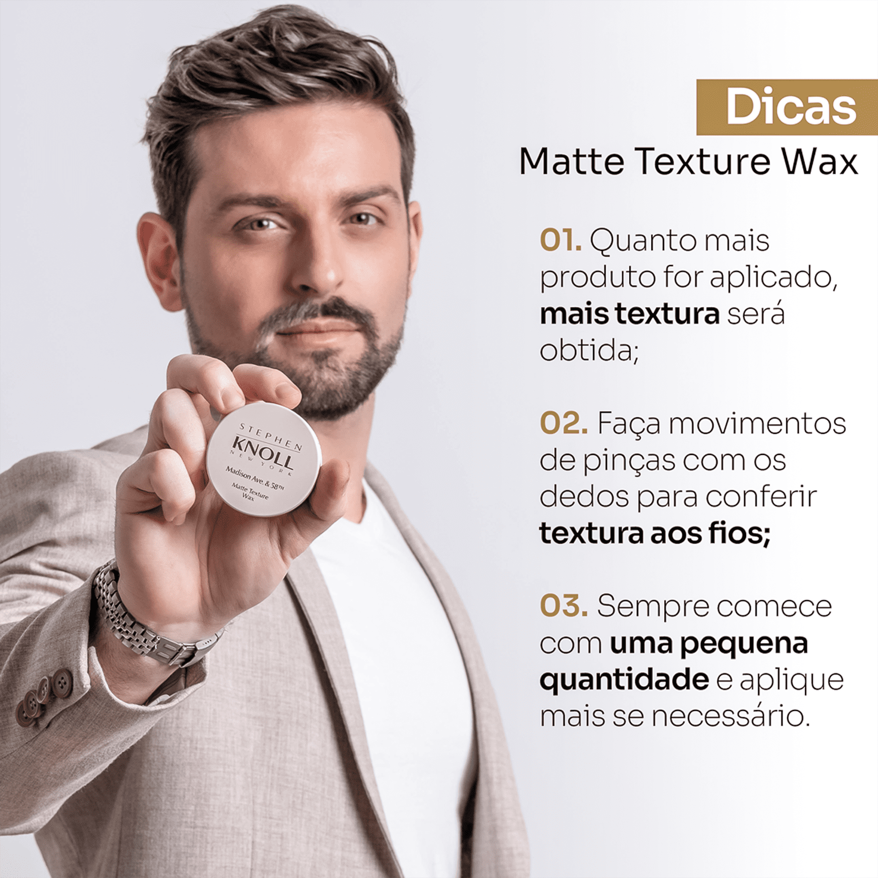 Pomada Modeladora Stephen Knoll Madison Ave. & 58th Matte Texture Wax ...