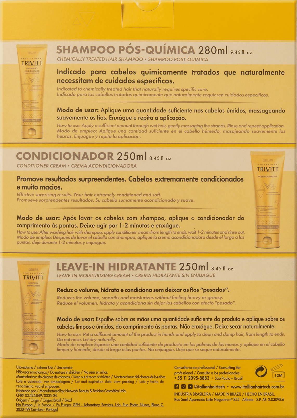 Kit Itallian Hairtech Trivitt Home Care | Beleza na Web