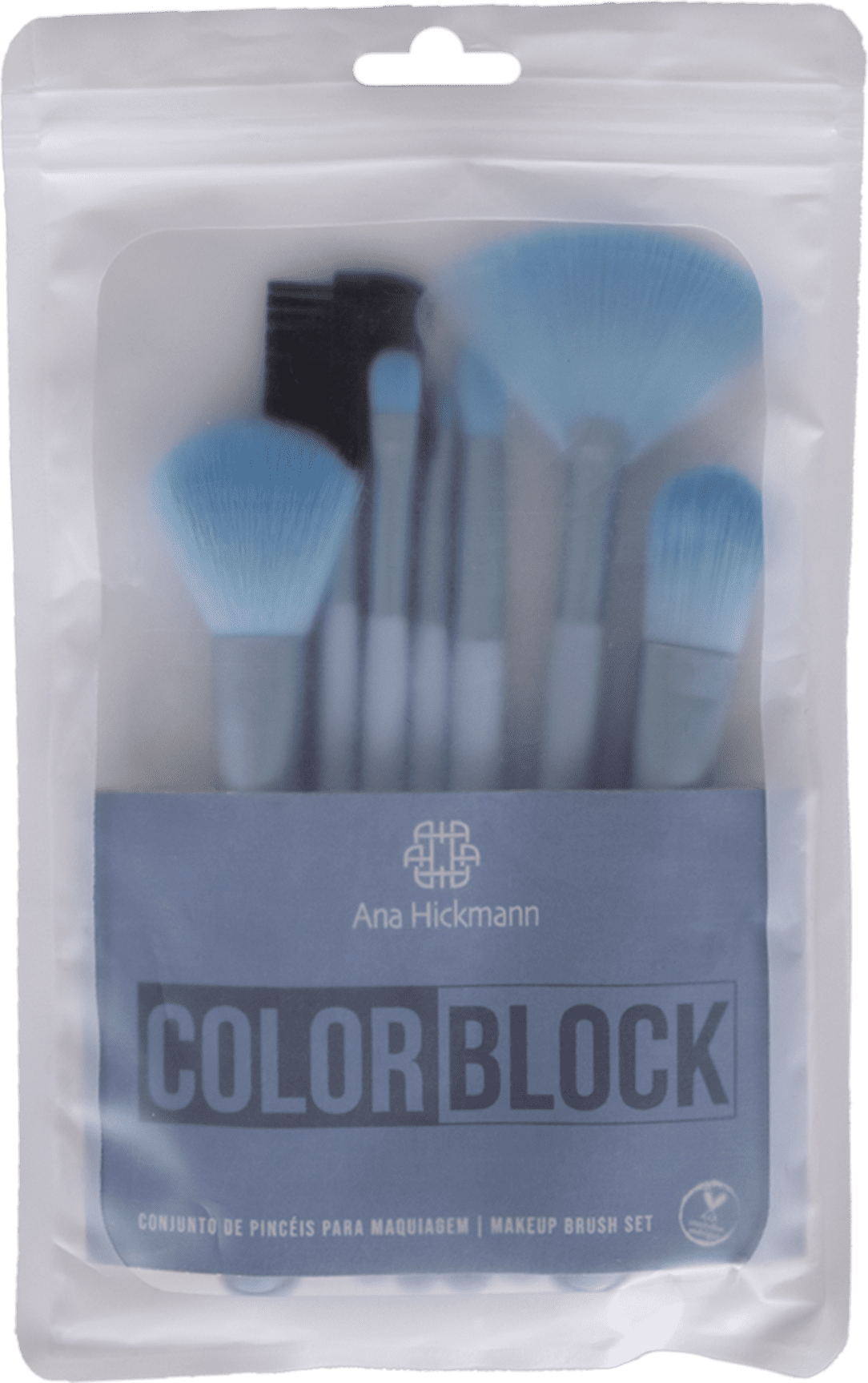 Kit Ana Hickmann Color Block Blue Conjunto de Pincéis | Beleza na Web