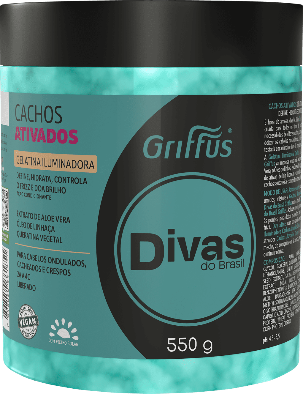 Gelatina Griffus Divas do Brasil Cachos Ativados | Beleza na Web