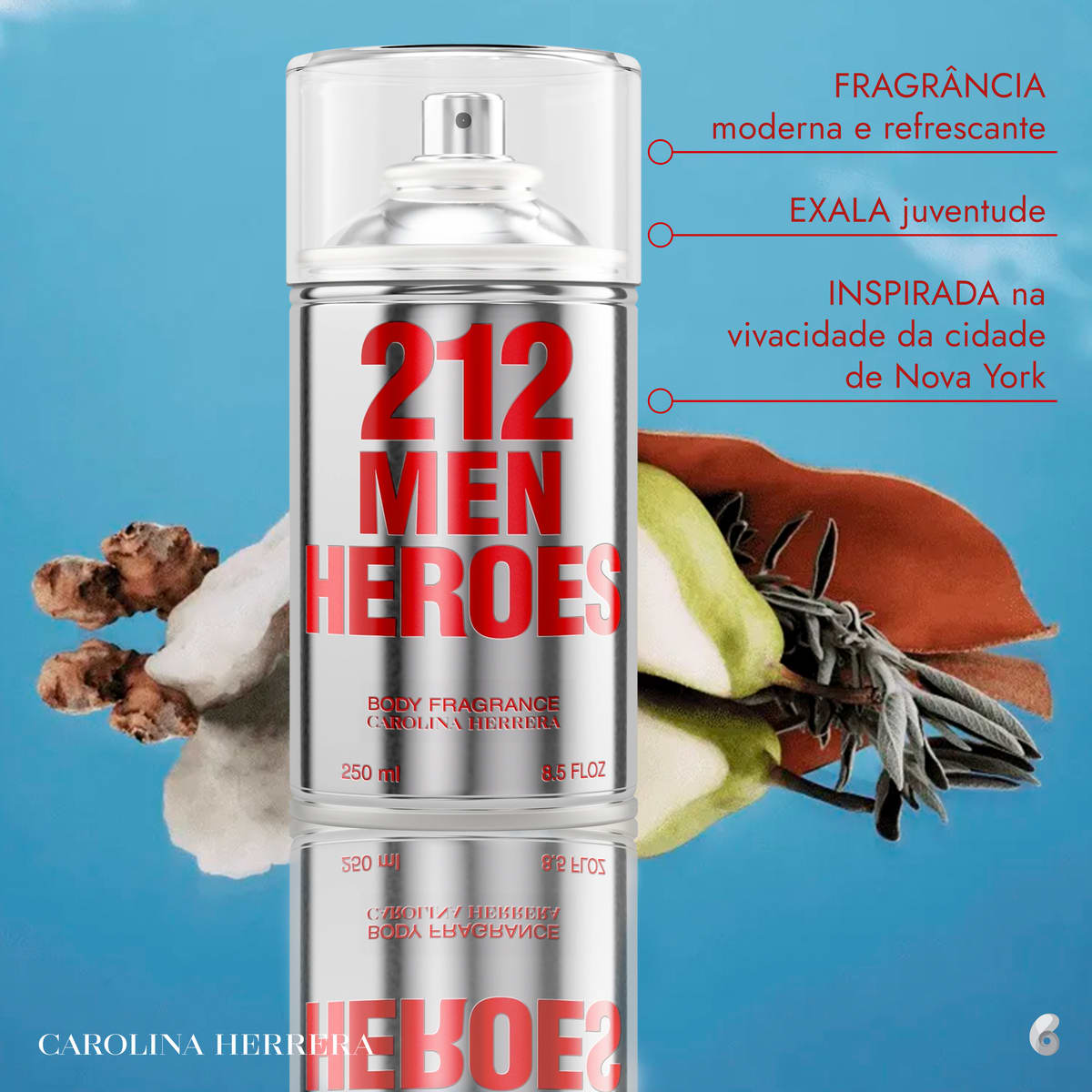 Body Spray Masculino Carolina Herrera 212 MEN | Beleza na Web