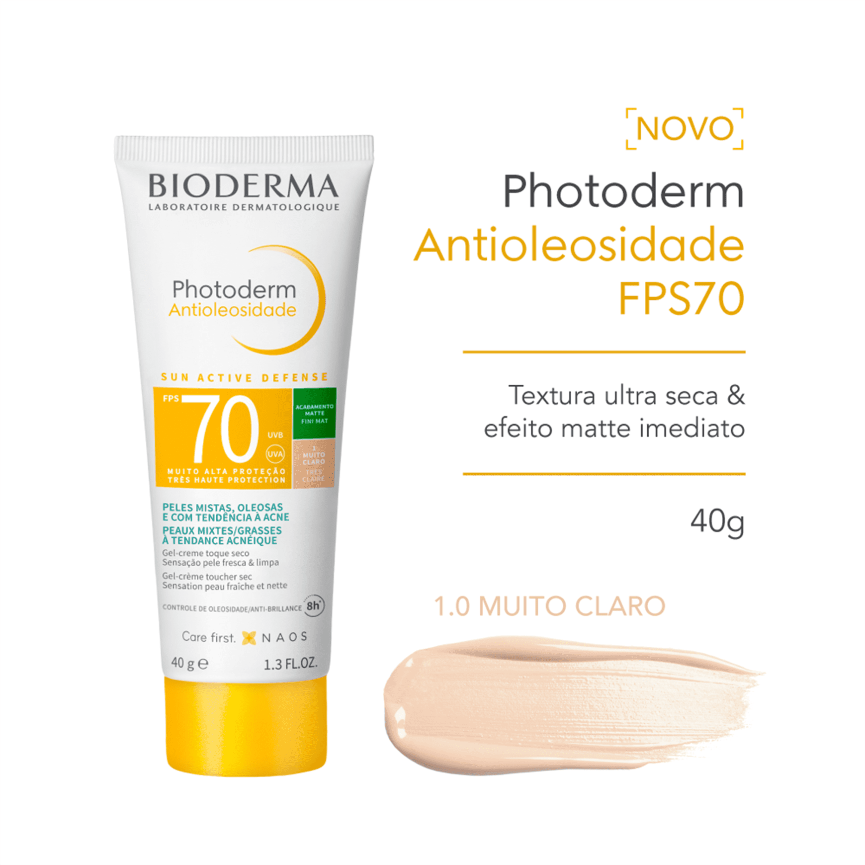 Protetor Solar com Cor Bioderma Photoderm Antioleosidade FPS 70 ...