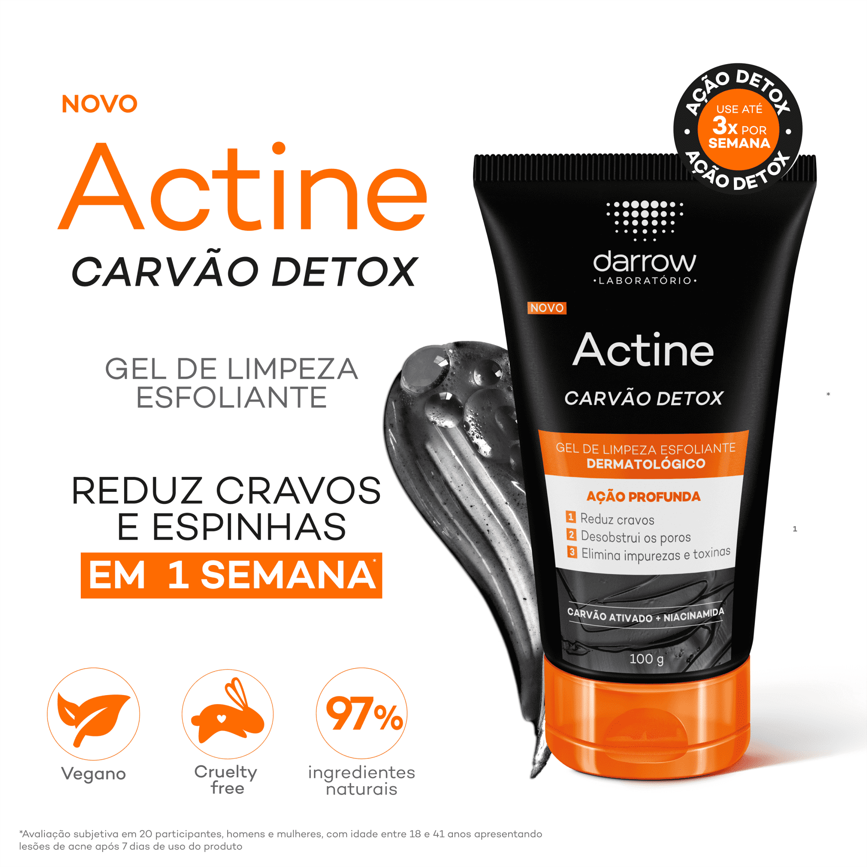 Gel de Limpeza Esfoliante Darrow Actine Carvão Detox | Beleza na Web