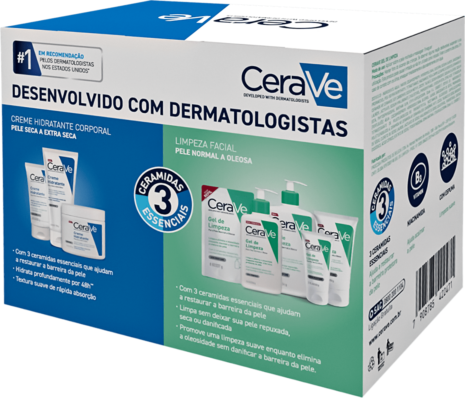 Kit CeraVe Hidratação e Limpeza | Beleza Na Web PRO Pro