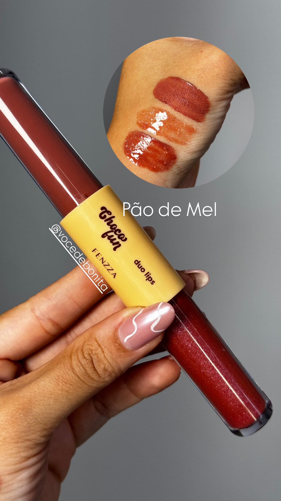 KIT 4 DUO LIPS - BATOM + GLOSS - CHOCO FUN - FENZZA