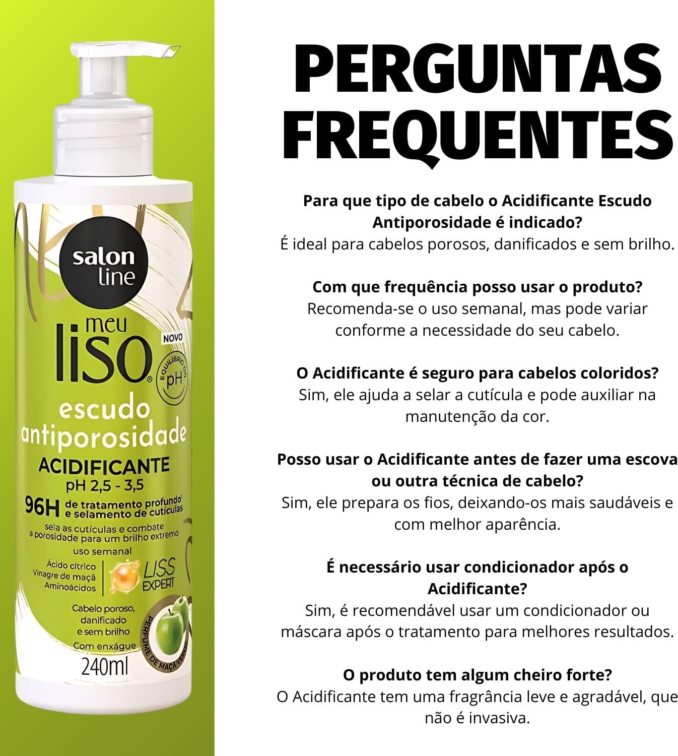 Acidificante Capilar Salon Line Meu Liso Escudo Antiporosidade 240ml | Beleza na Web