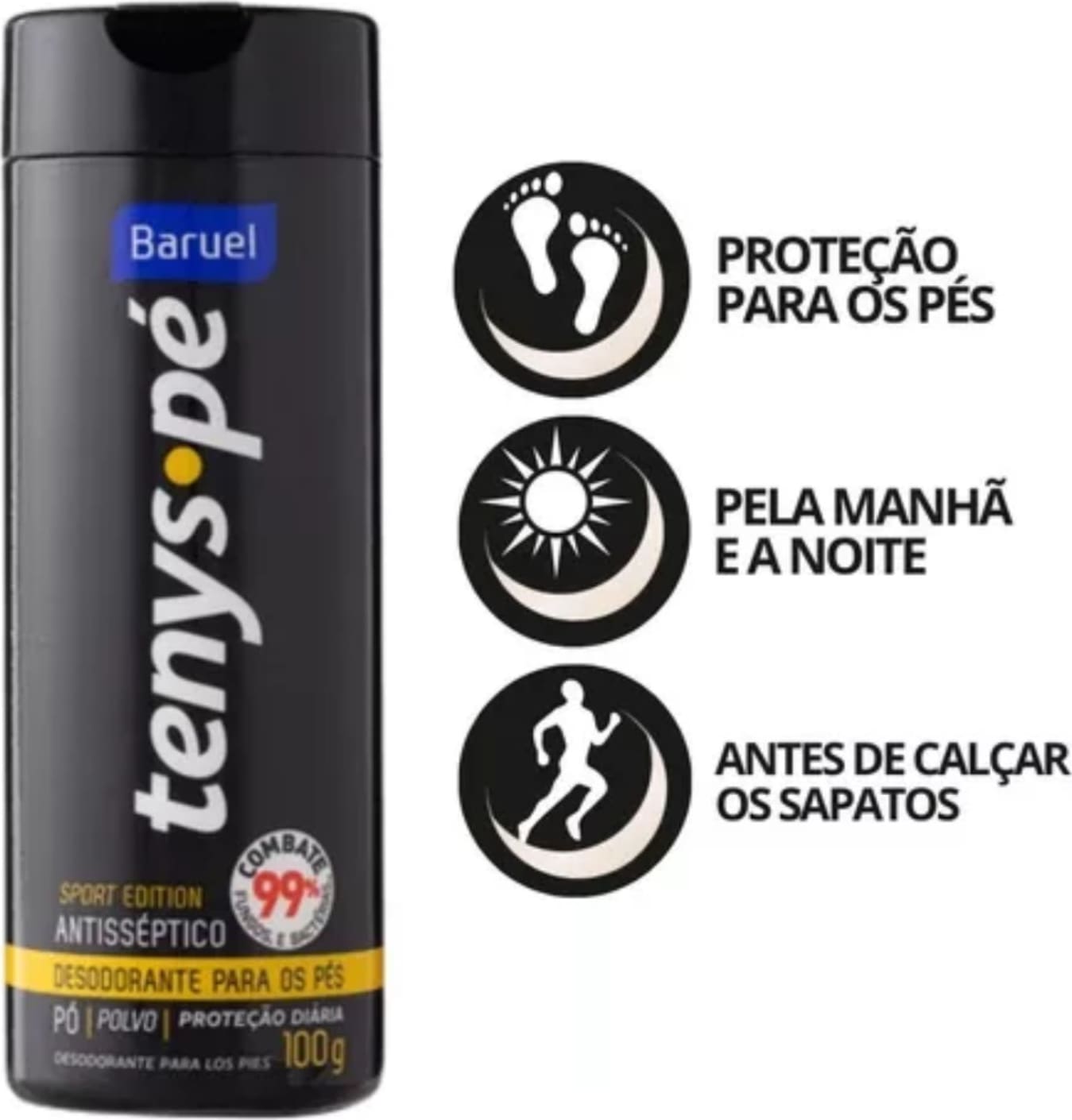 Kit c3 Mix Talco Para Pés 100g Tenys Pé – Baruel