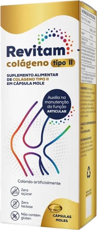 Suplemento Alimentar Revitam Colágeno Tipo II 30 Cápsulas Moles