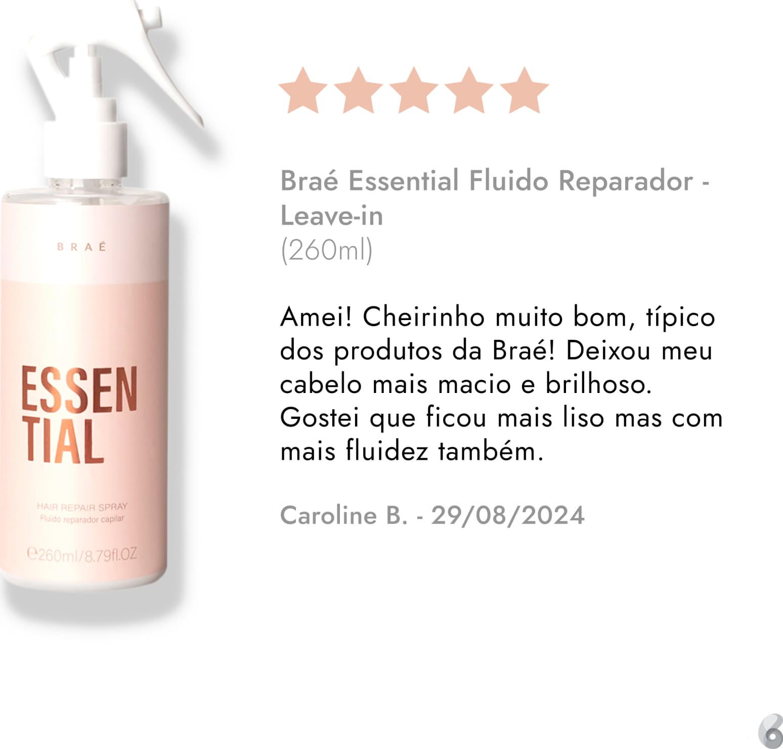 Leave-in Braé Essential Fluido Reparador 260ml | Beleza na Web