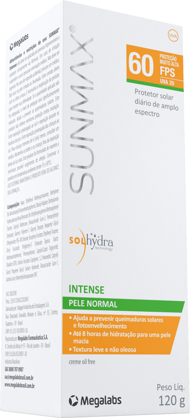 Sunmax Intense FPS60 Protetor Solar Facial 120g | Beleza na Web