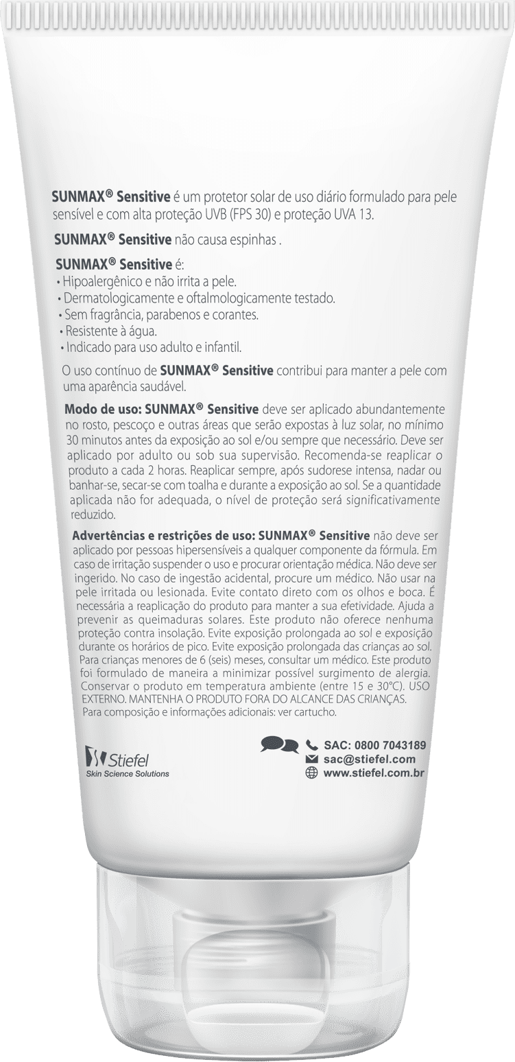 Protetor Solar Sunmax Sensitive FPS 30 | Beleza na Web