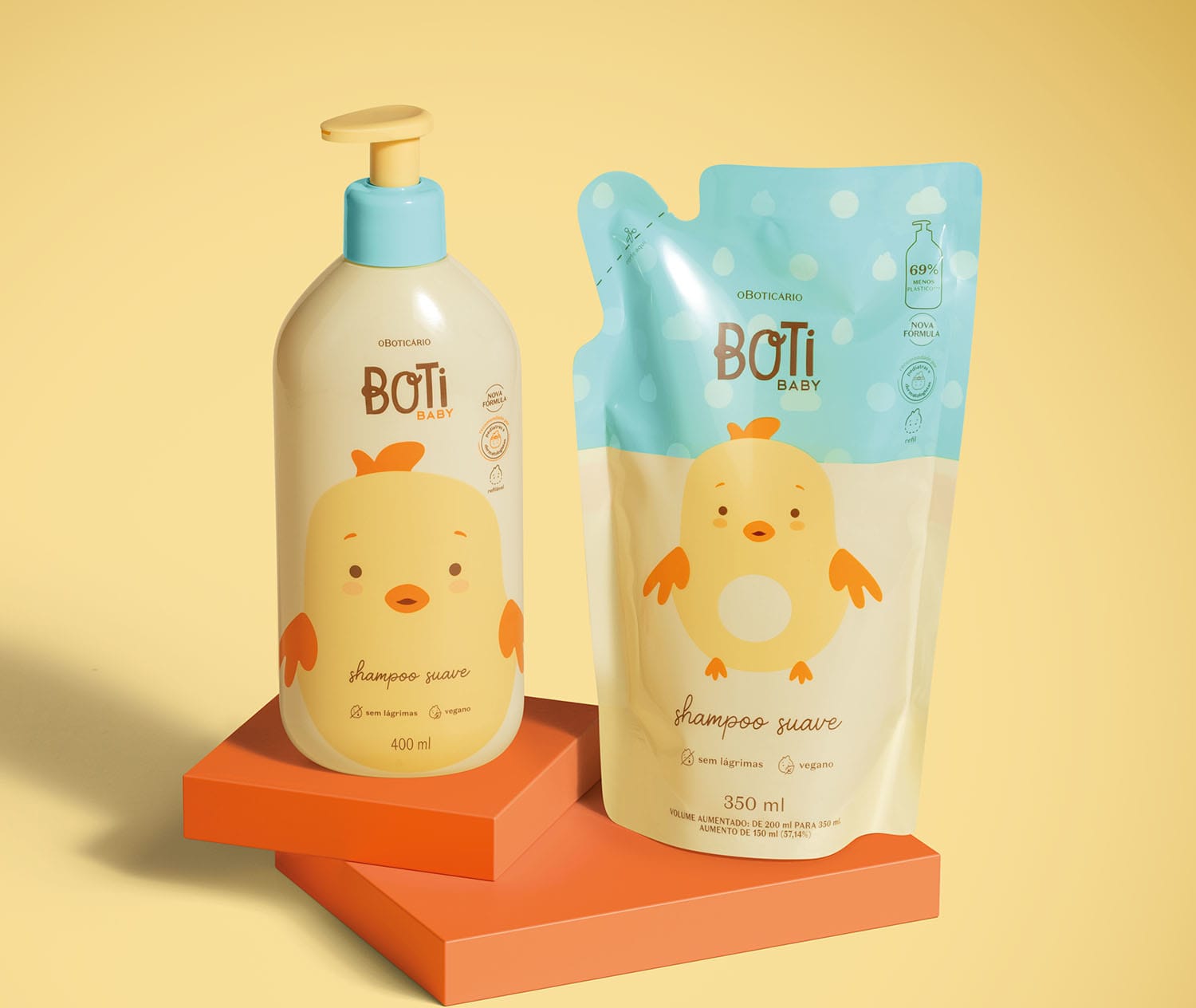 Kit Boti Baby o Boticário Shampoo Suave + Refil | Beleza na Web