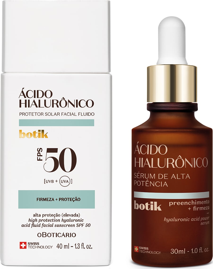 Combo Botik Ácido Hialurônico: Protetor Solar FPS 50 40ml + Sérum ...