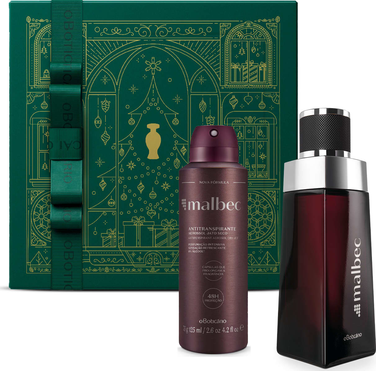 Combo Presente Malbec: Desodorante Colônia 100ml + Antitranspirante 75g/125g + Caixa ...