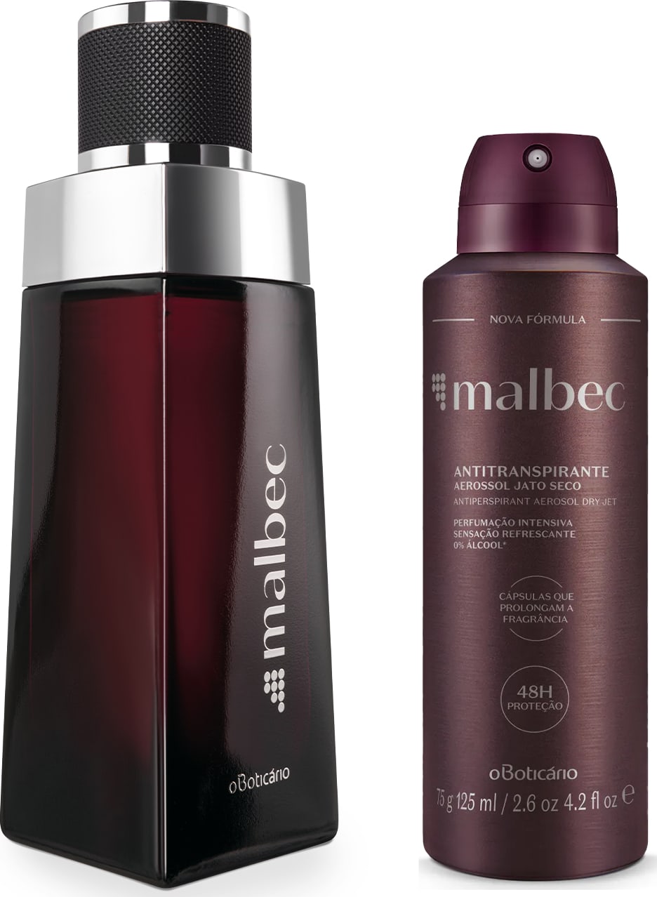 Combo Malbec: Desodorante Colônia 100ml + Desodorante Antitranspirante 75g/125ml