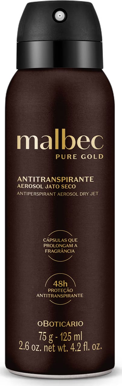 Combo Malbec Pure Gold: Desodorante Colônia 100ml + Desodorante Antitranspirante 75g/125ml | O ...