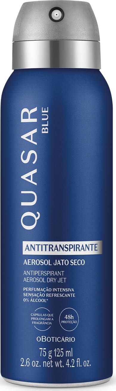 Desodorante Antitranspirante Aerossol Quasar Blue 75g/125ml | O Boticario