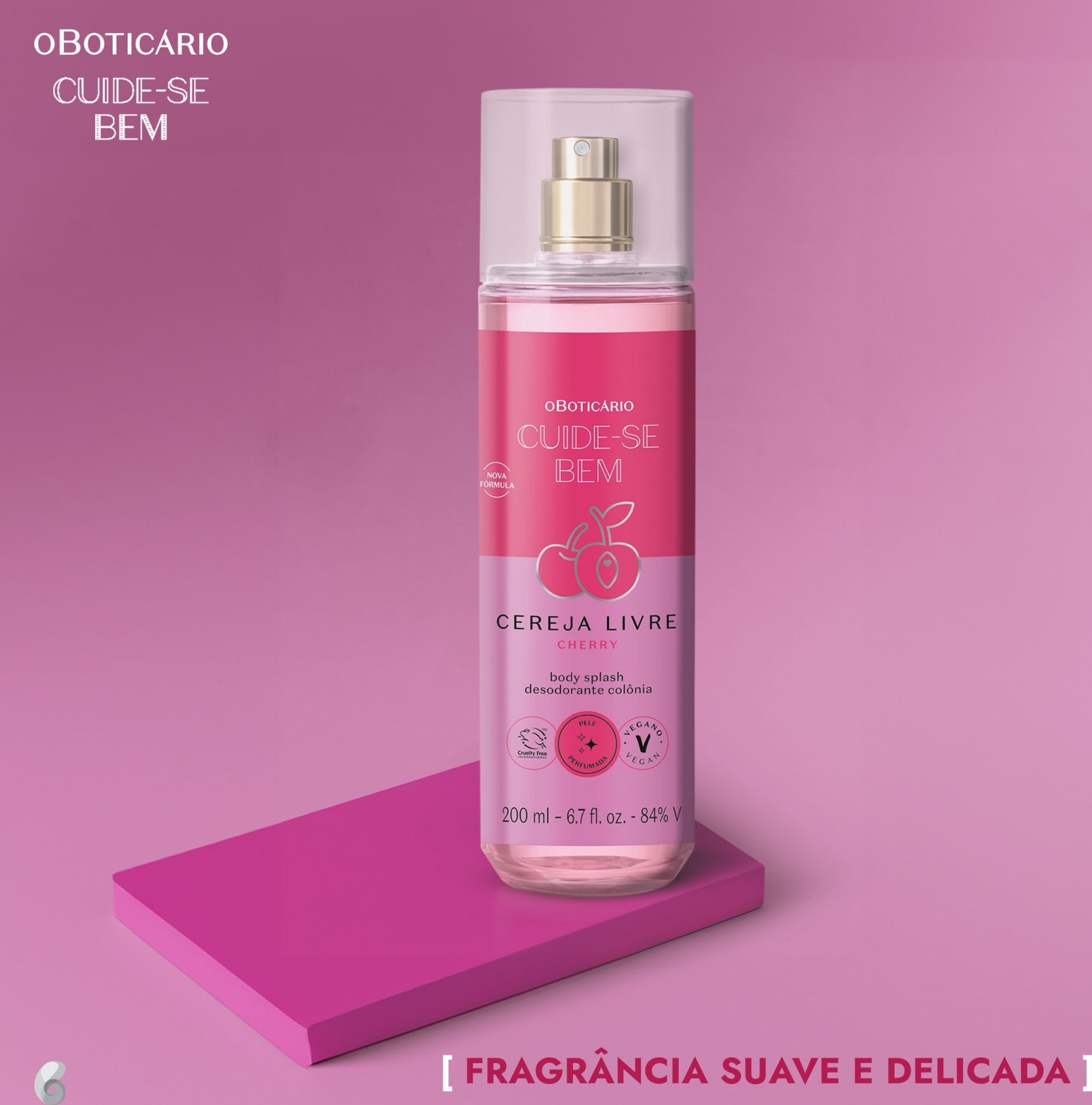 Body Splash Desodorante Colônia Cuide-se Bem Cereja Livre 200ml | O ...