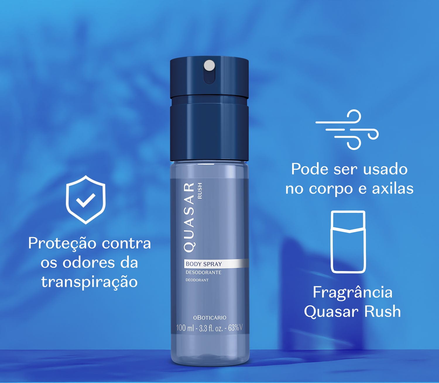 Body Desodorante Spray Quasar Rush 100ml | O Boticário