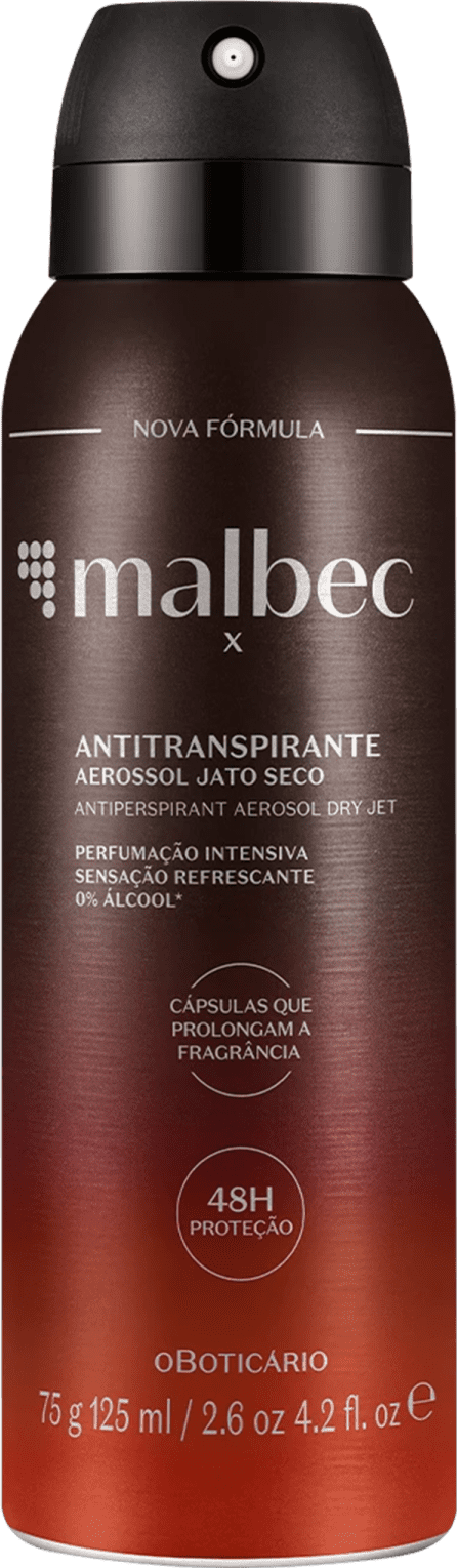 Desodorante Antitranspirante Aerossol Malbec X 125ml | O Boticário