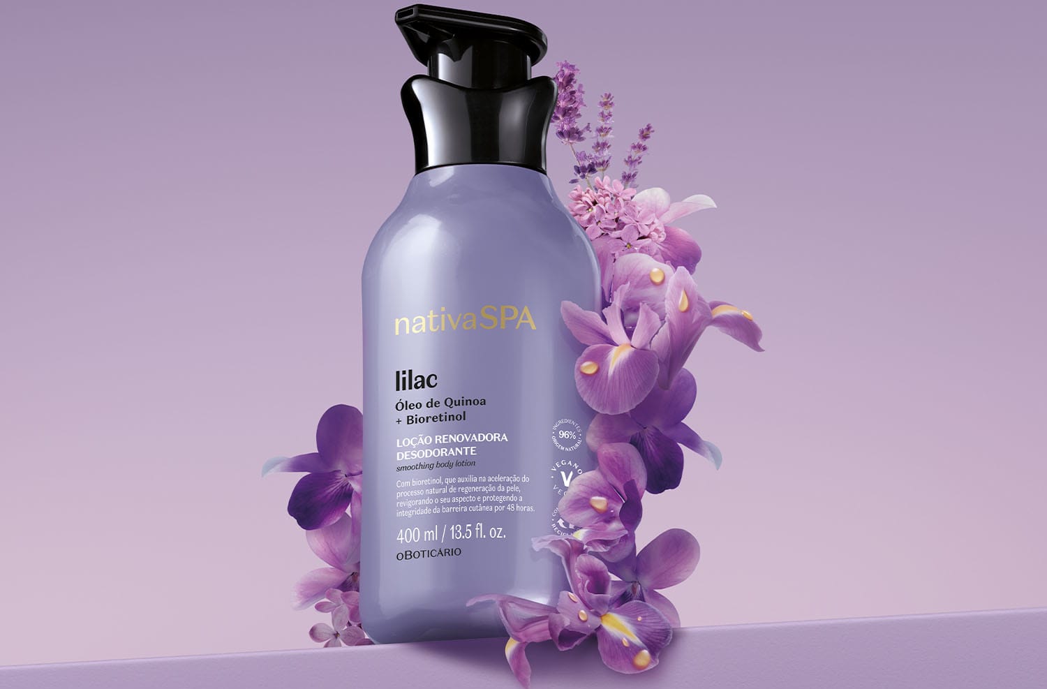 Loção Renovadora Desodorante Hidratante Corporal Nativa Spa Lilac 400ml ...