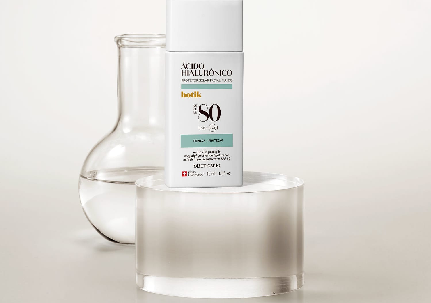 Protetor Solar Facial Fluido FPS 80 Botik Ácido Hialurônico 40ml | O Boticário