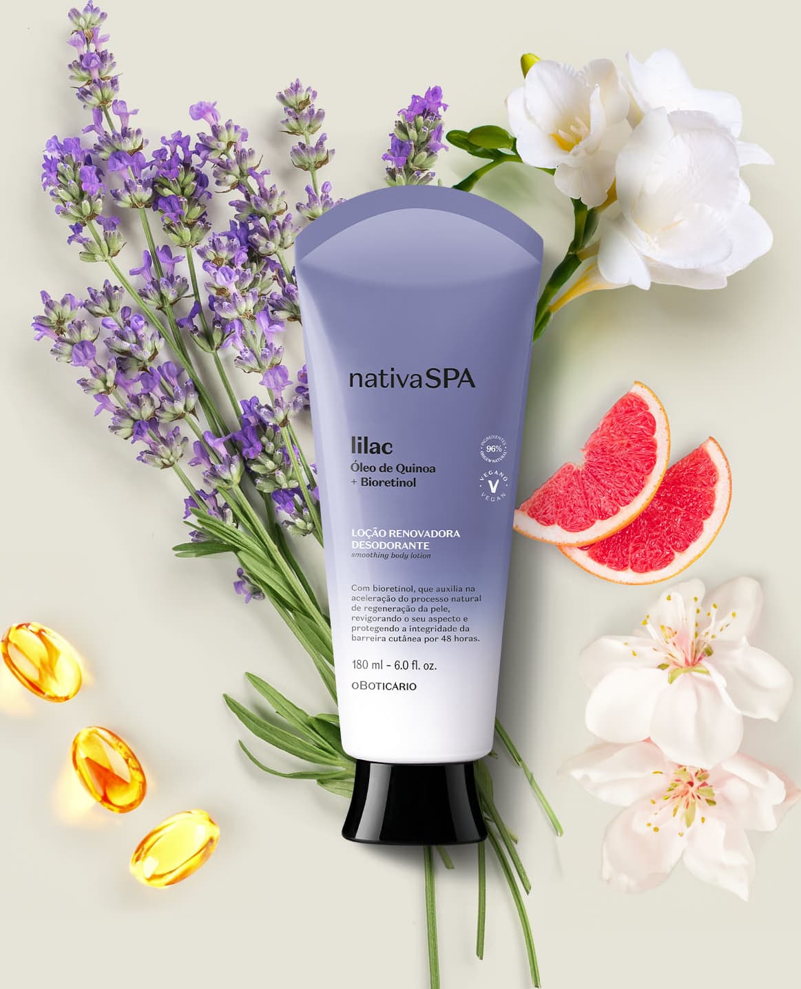 Loção Renovadora Desodorante Hidratante Corporal Nativa Spa Lilac 180ml ...