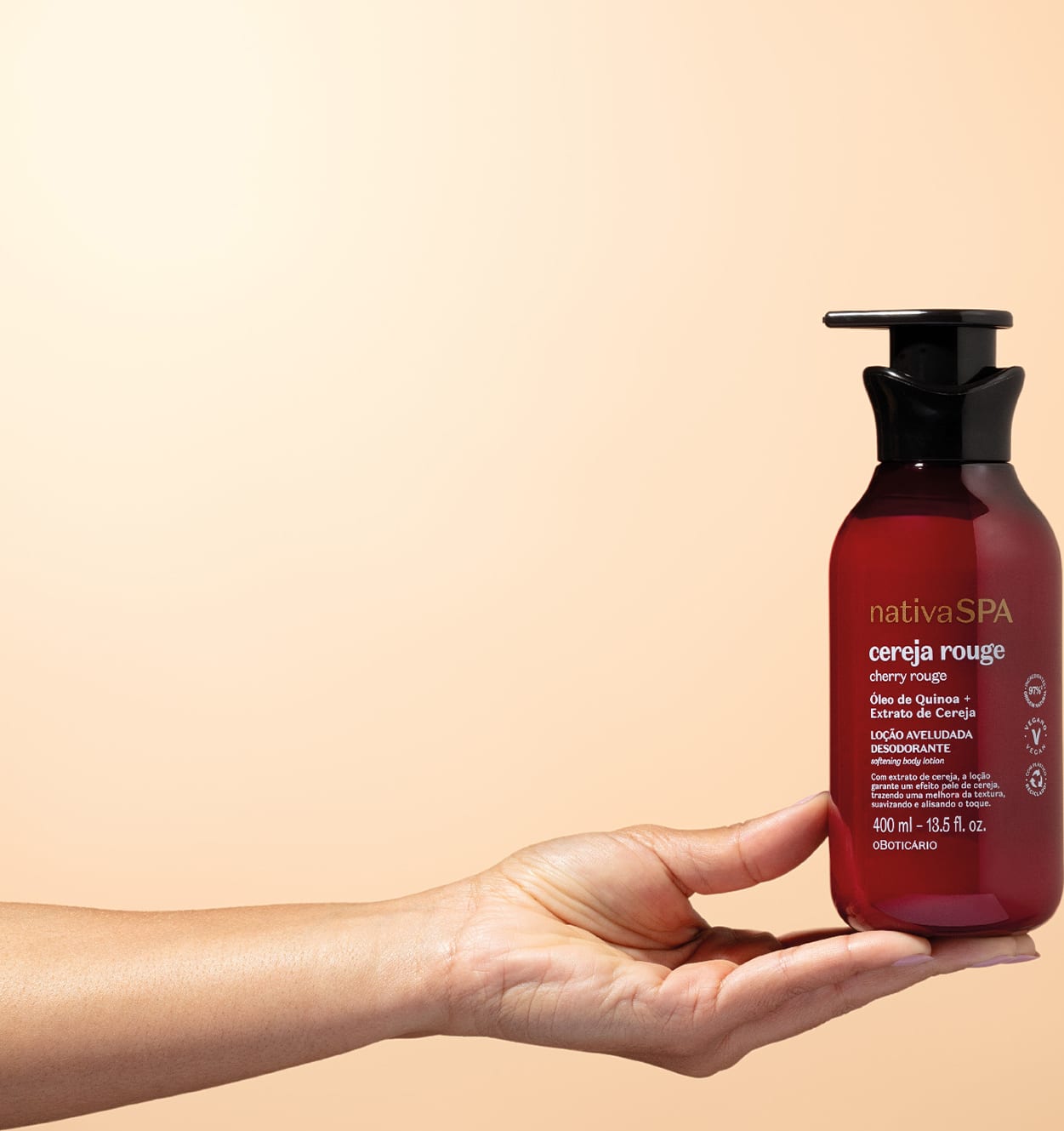 Loção Aveludada Desodorante Corporal Nativa Spa Cereja Rouge 400ml | O ...