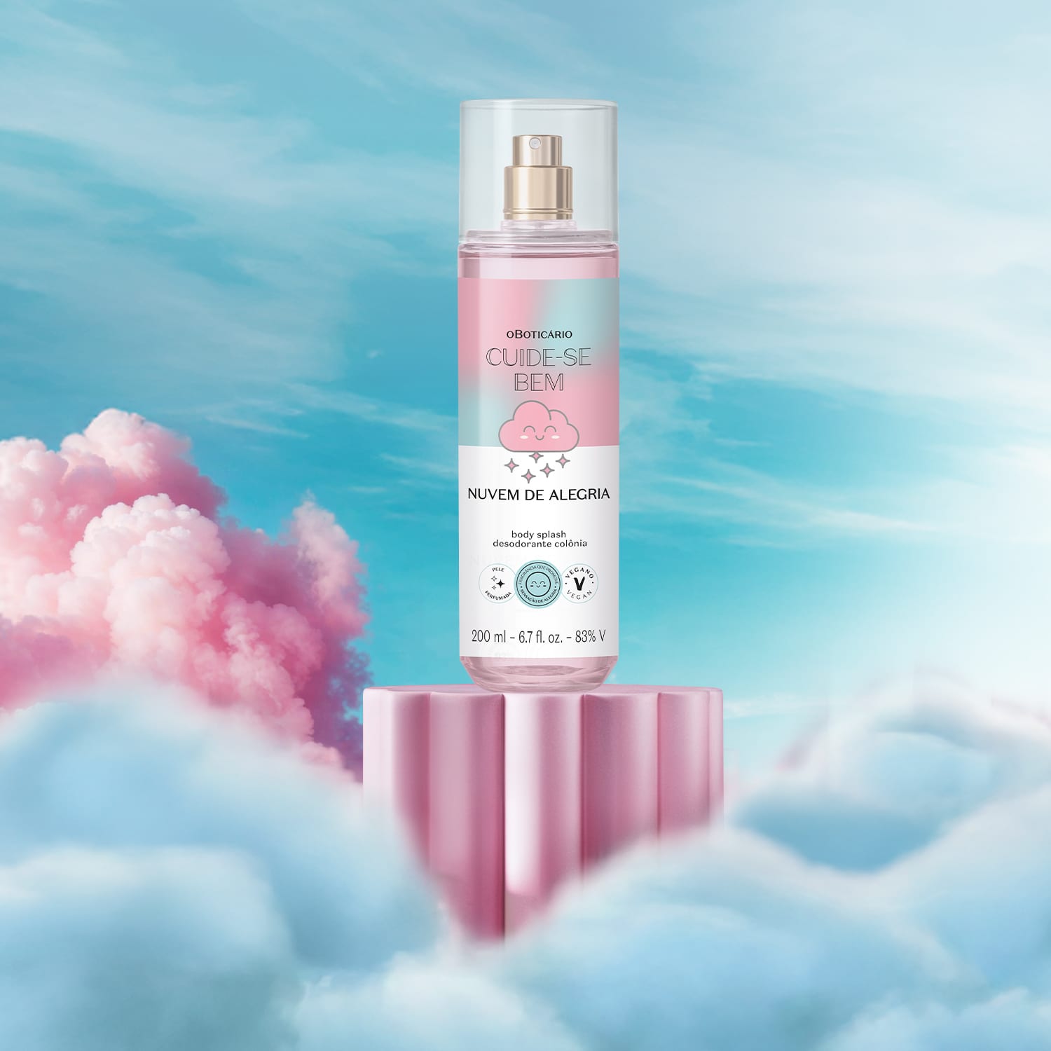 Body Splash Desodrante Colônia Cuide-se Bem Nuvem de Alegria 200ml | O ...