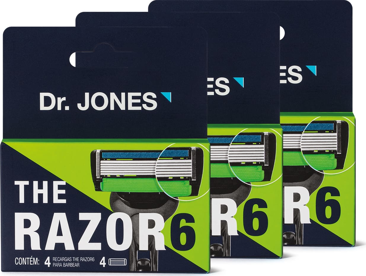 Kit Dr. Jones The Razor 6 Lâminas de Barbear | Beleza na Web