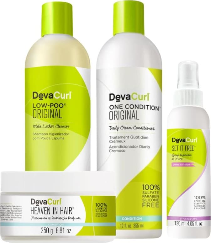 Kit Deva Curl Shampoo Low Poo, Condicionador One Condition, Máscara ...