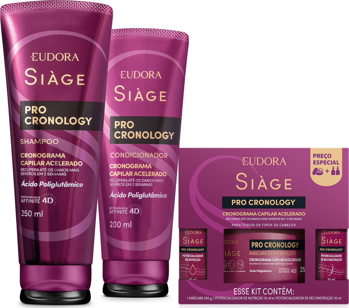 Kit Eudora Siàge Pro Cronology Cronograma Capilar | Beleza na Web