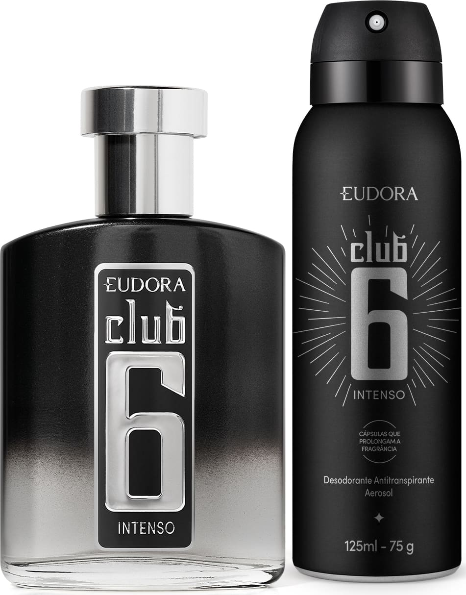 Combo Eudora Club 6 Intenso: Desodorante Colônia 95ml + Desodorante Antitranspirante 125ml/75g ...