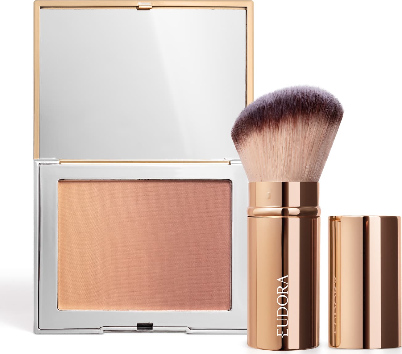 Combo Make: Blush Bronzer GLAM 7g + Pincel Retrátil Multifuncional | Eudora