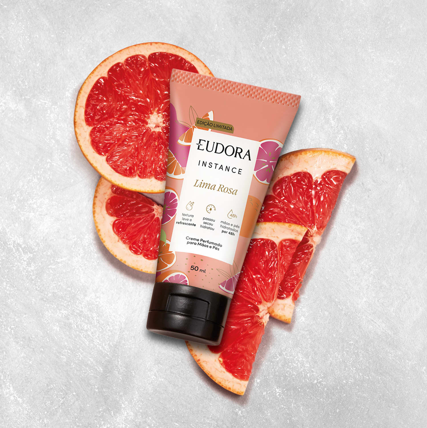 Creme Perfumado Para Mãos e Pés Eudora Instance Lima Rosa | Beleza na Web